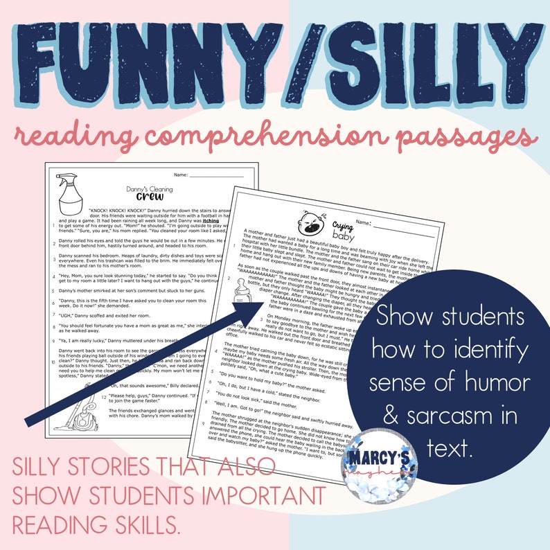 Funny Reading Comprehension Passages Practice 4th 5th Grade Silly ...