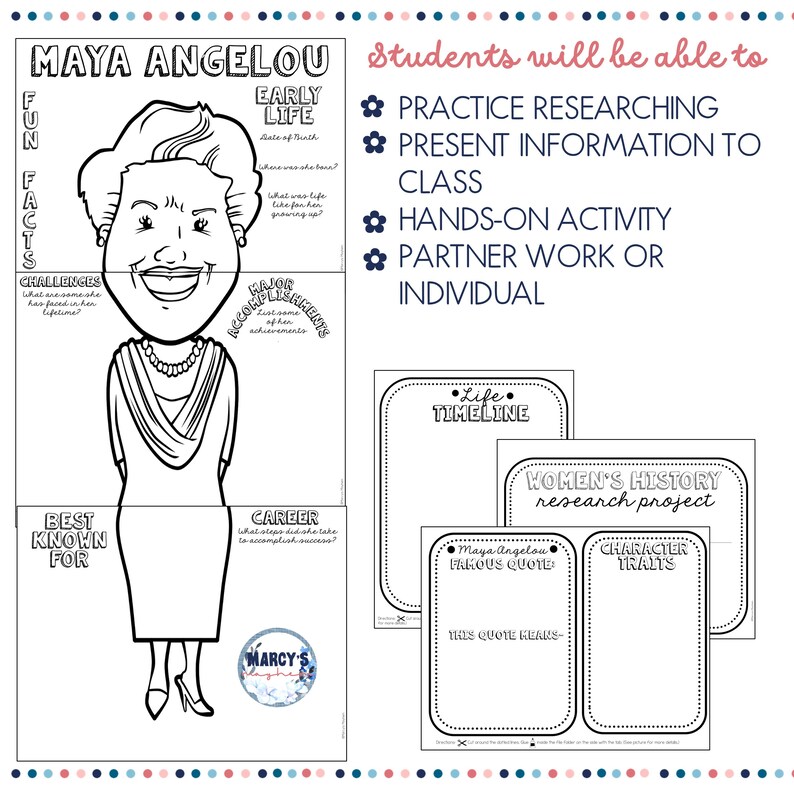 Women's History Month Poster Biography Research Report With Templates ...