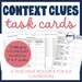 Context Clues Task Cards -vocabulary Sheet With Activities for 5th ...