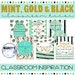 Mint, Gold, & Black Motivational Bulletin Board Posters, Inspirational ...