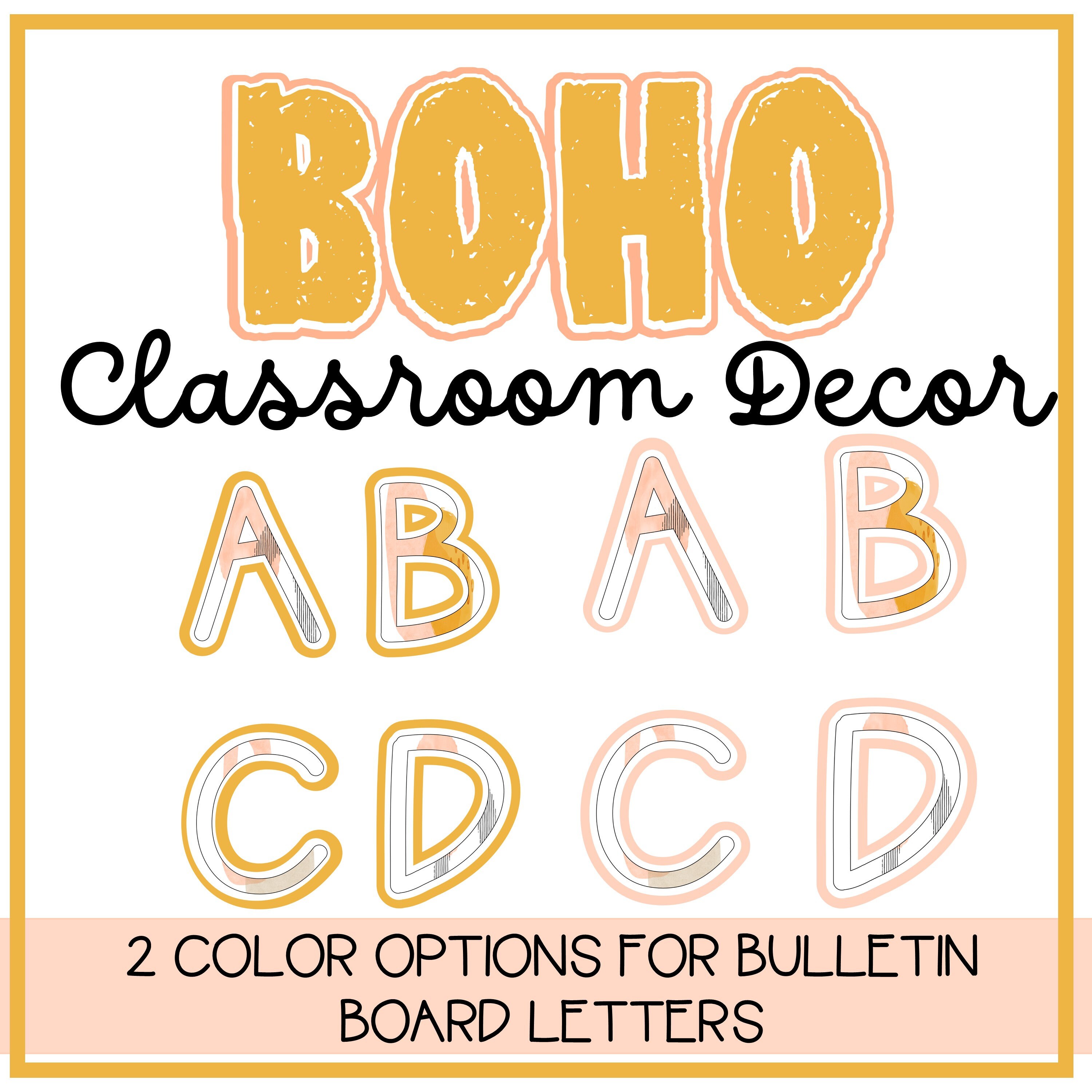 Neutral Boho Classroom Decor- Modern & Calm Word Wall Letters and Name ...
