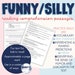 Funny Reading Comprehension Passages Practice 4th 5th Grade Silly ...