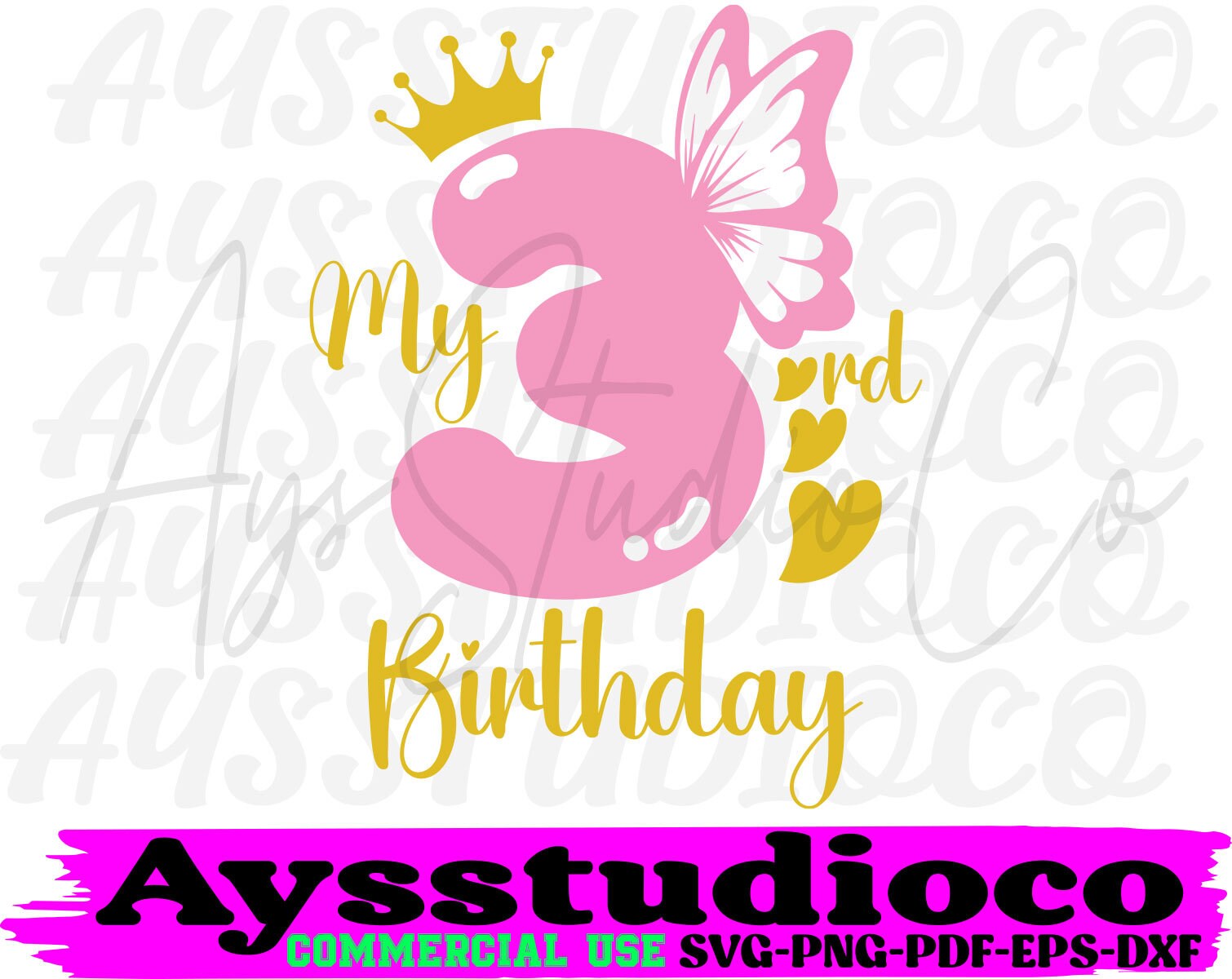 My 3rd Birthday Svg,birthday Svg, Butterfly Svg, Png, It's My Birthday ...