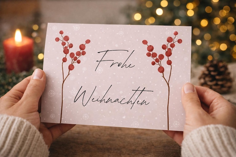 Printable Christmas Card | Merry Christmas | Digital Greeting Card ...