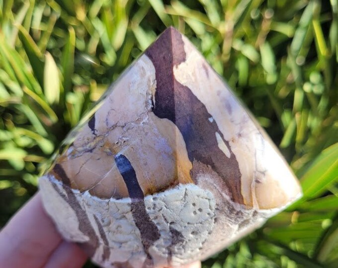 Gorgeous Zebra Jasper Cut Base / Raw and Polished Zebra Jasper Point - Etsy
