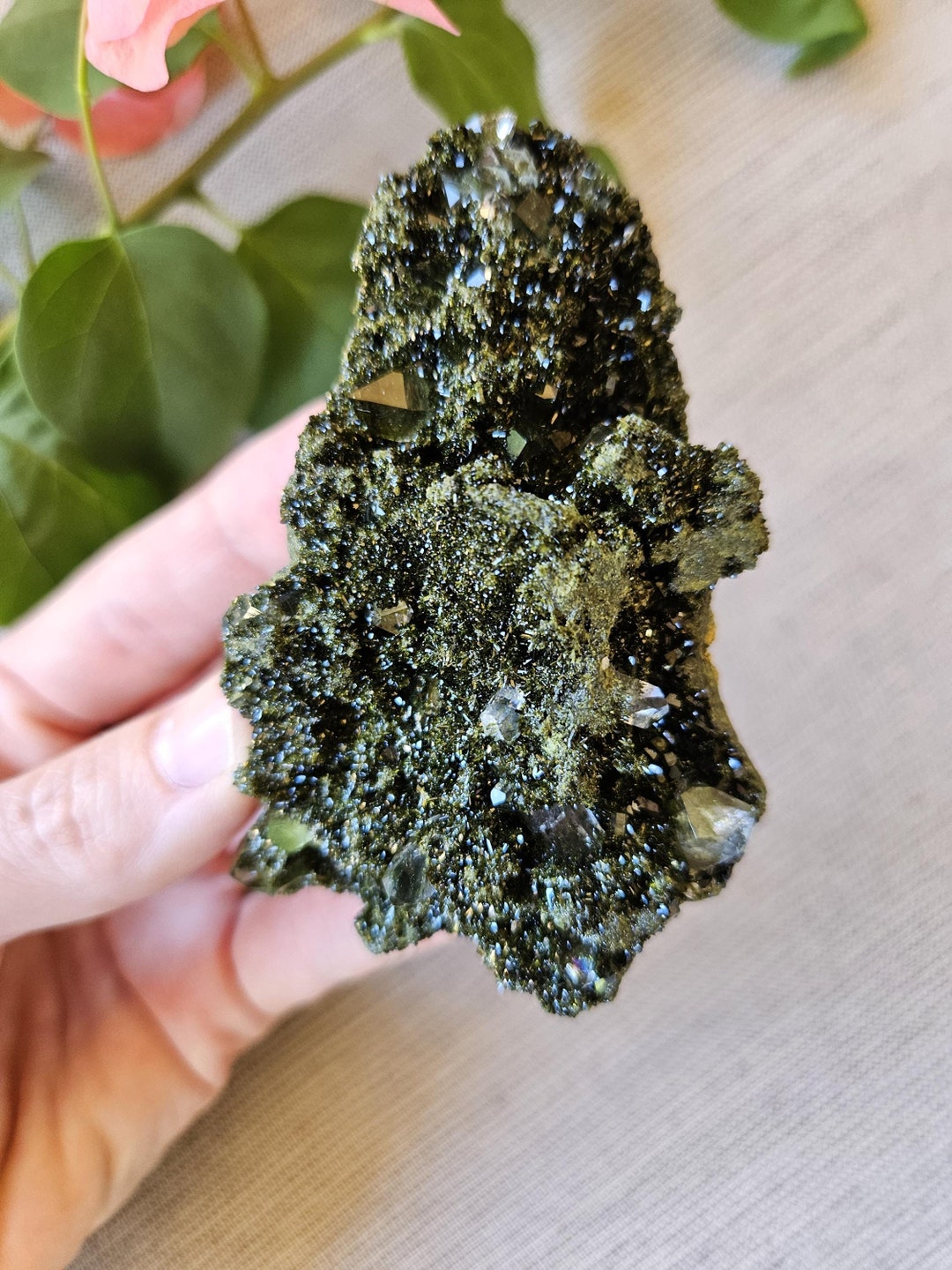 Rare Find! Stunning Forest Quartz Crystal / Raw Epidote and Clear ...