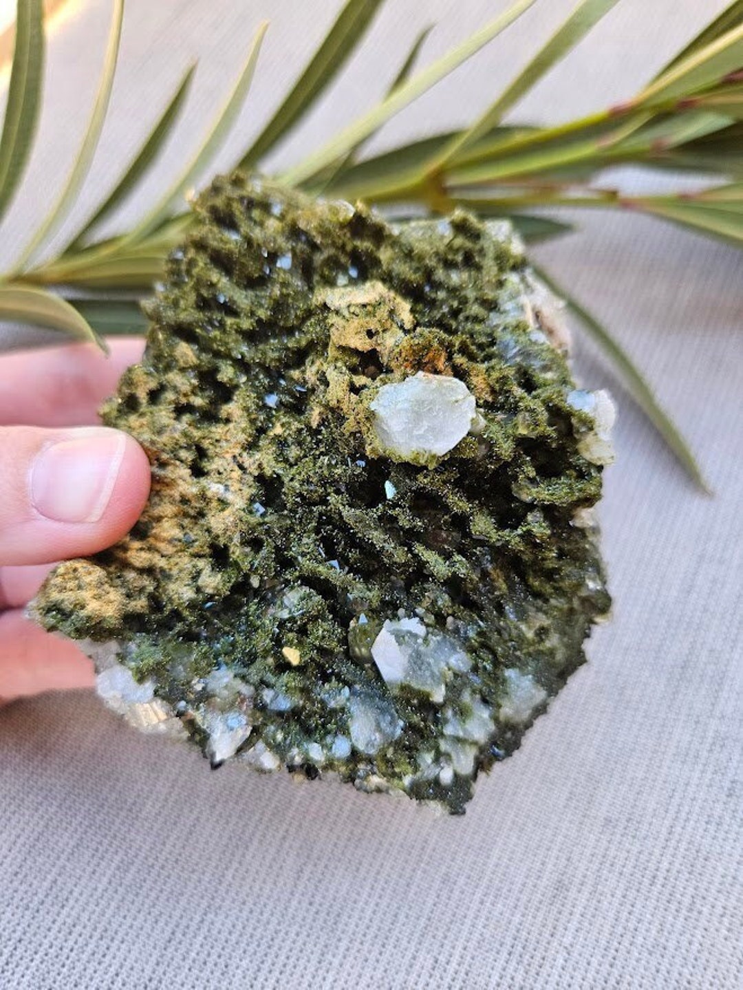 Rare Find Stunning Forest Quartz Crystal / Raw Epidote and Clear Quartz ...