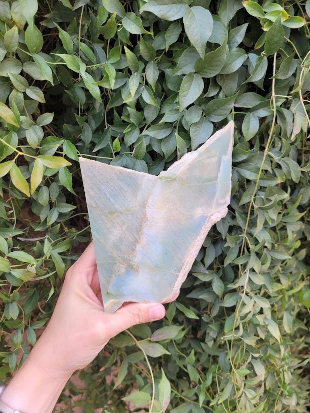 Green Garnierite Slab / Raw and Polished Green Moonstone / Garnierite ...