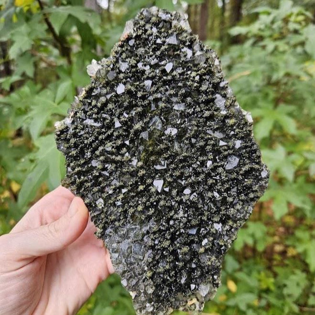 Large Forest Quartz Cluster: Turkish Epidote and Quartz Crystal - Etsy