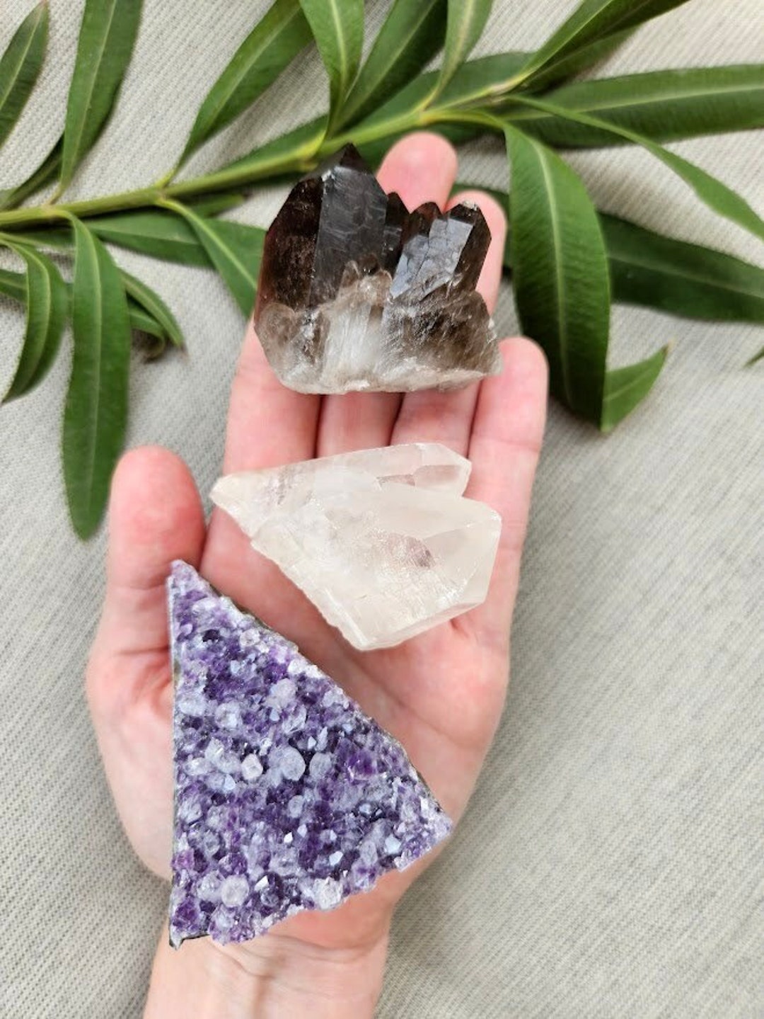 Beginner Crystal Kit / Crystal Starter Kit / Raw Amethyst, Clear Quartz ...