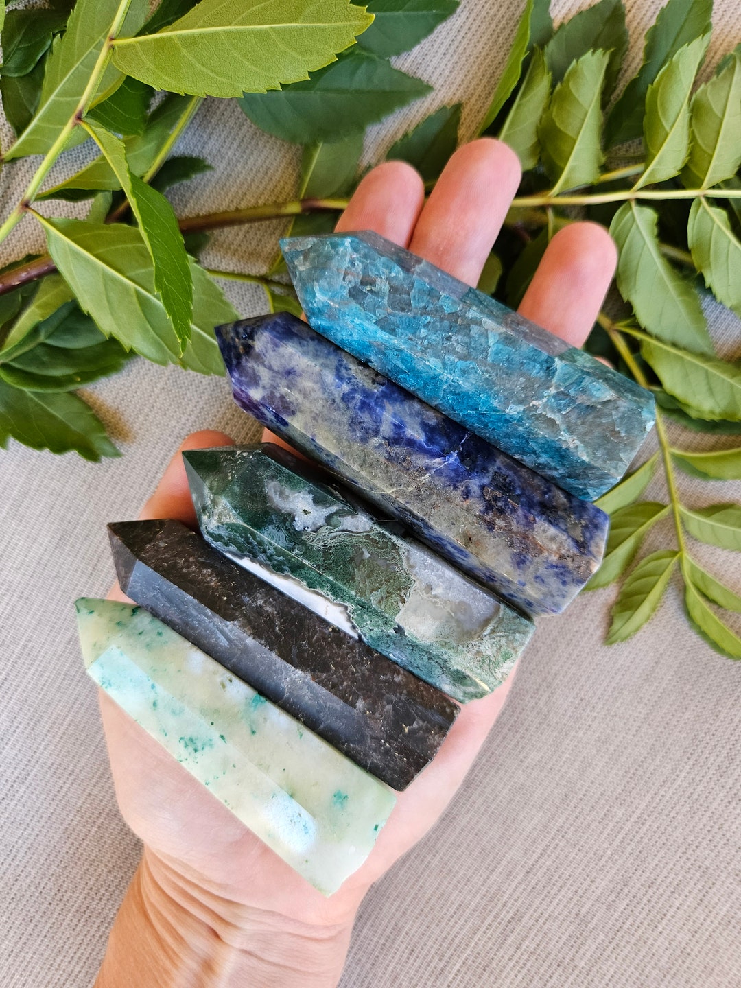 Crystal Starter Kit / 5 Crystal Point Set / Phoenix Stone Point ...