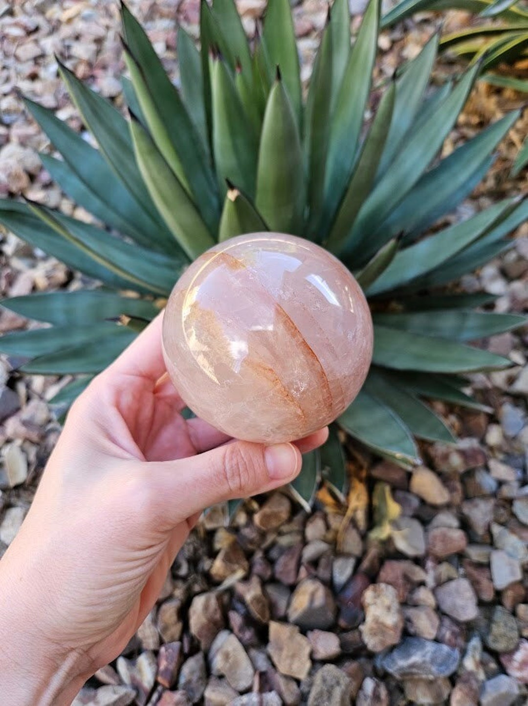 Large Red Hematoid Quartz Sphere / Polished Hematoid Quartz Sphere ...