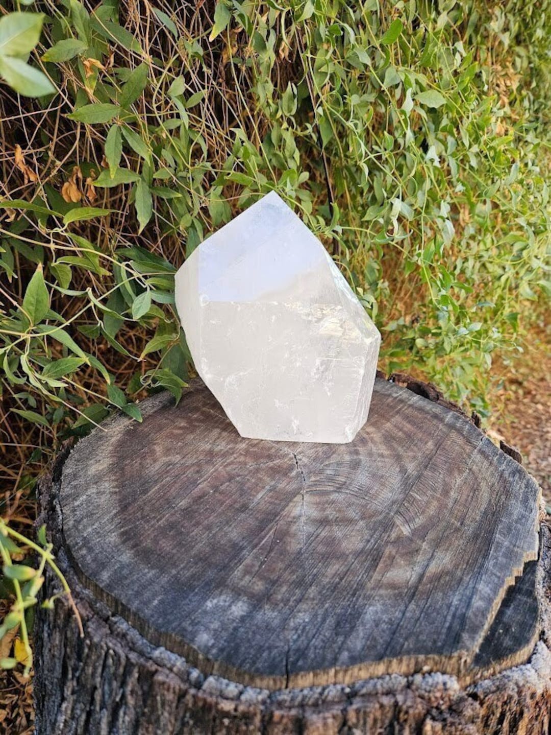 Large Clear Quartz Crystal / Clear Quartz Cut Base / Raw and Polished ...