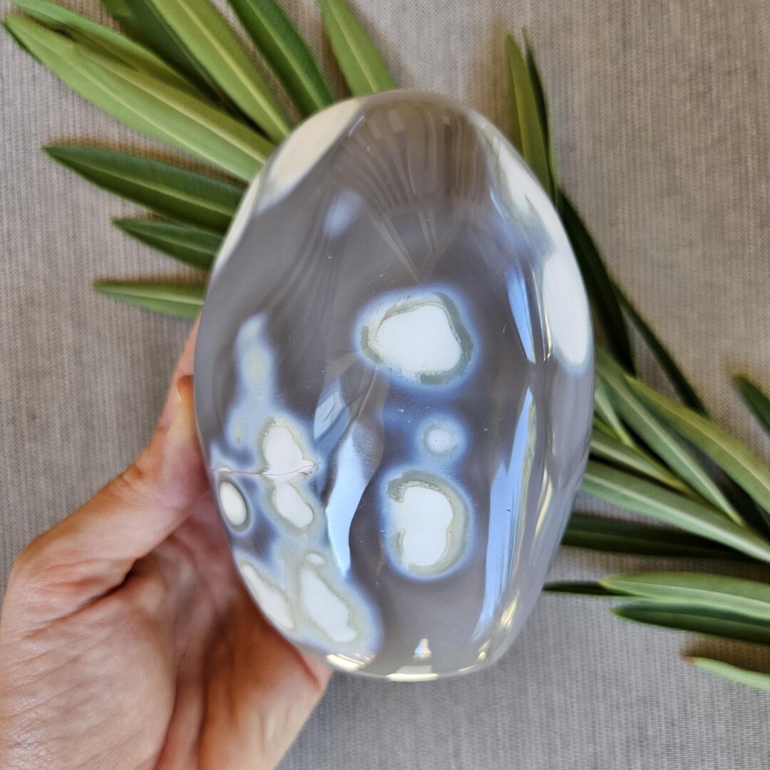 Orca Agate Freeform / Blue Orca Agate Cut Base / Polished Orca Agate ...