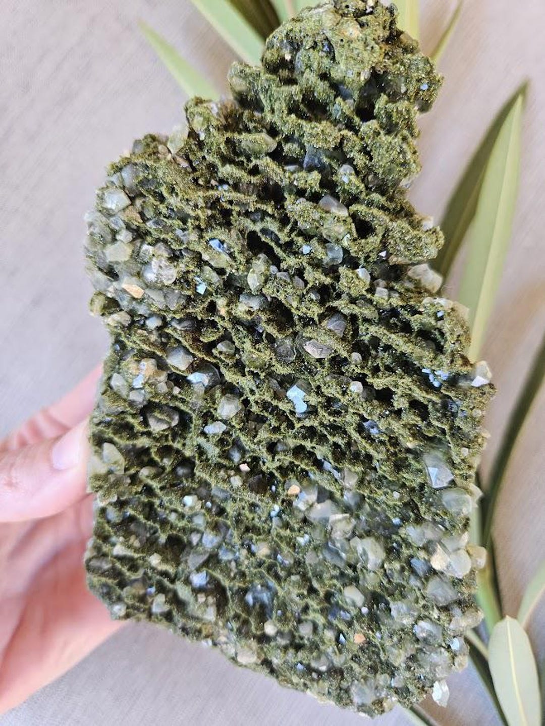 Rare Find! Large Forest Quartz Crystal / Raw Epidote and Clear Quartz ...