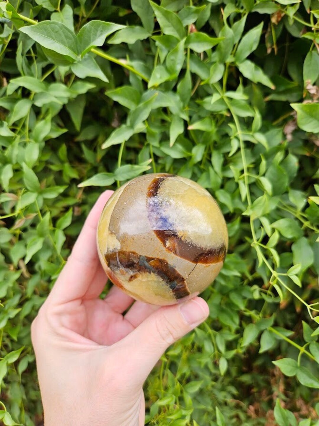 Large Septarian Sphere / Polished Septarian Stone Sphere / Dragon Stone ...