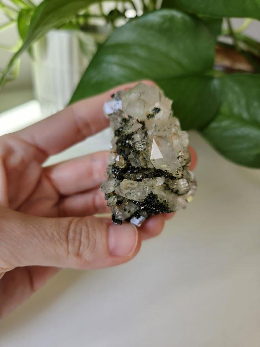 3 Small Forest Quartz Crystals: Turkish Epidote Clusters - Etsy