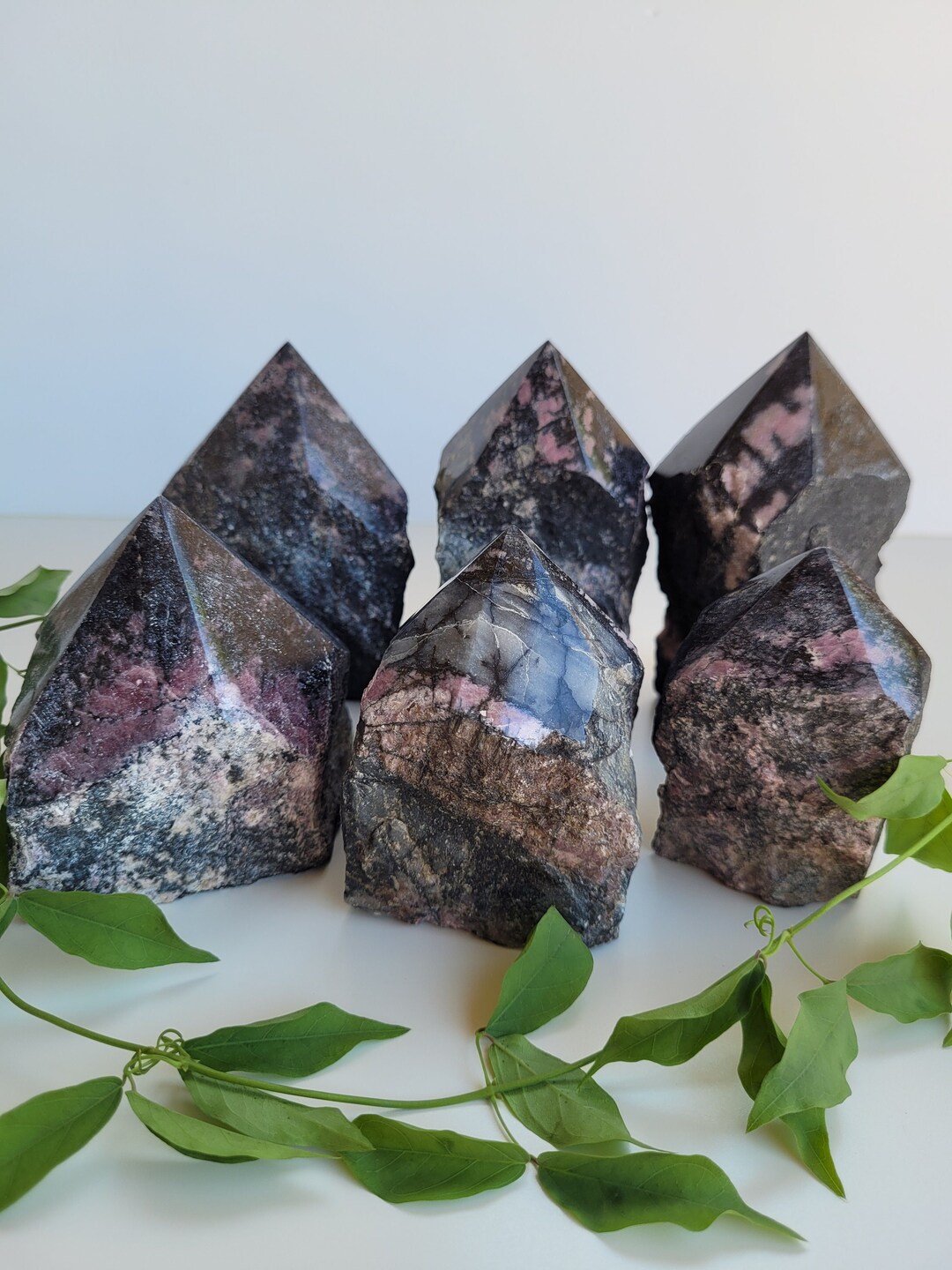 YOU Pick Rhodonite Points / Raw and Polished Rhodonite Crystal ...