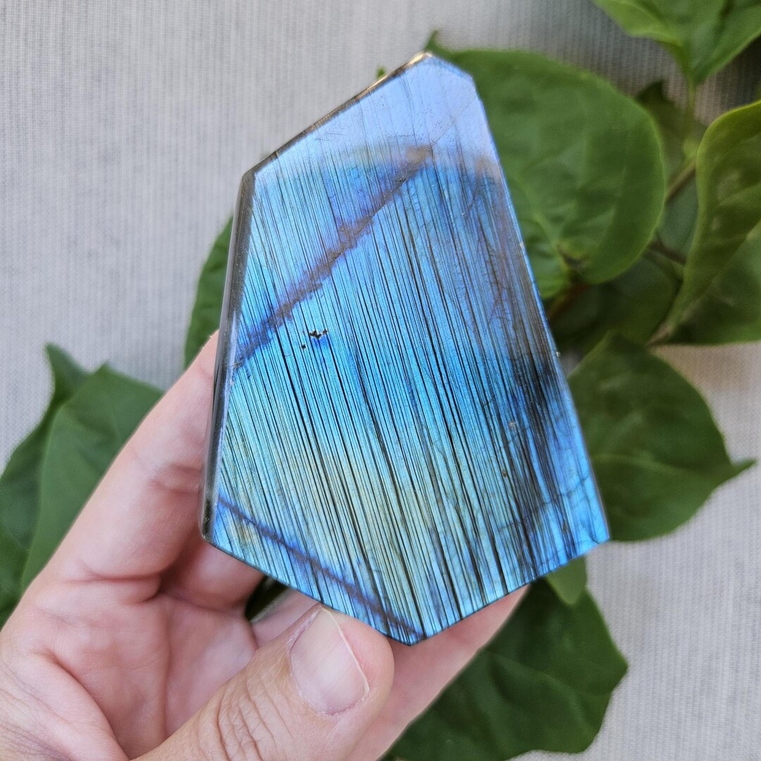 Double Sided Blue Labradorite Stone / Polished Labradorite Freeform ...