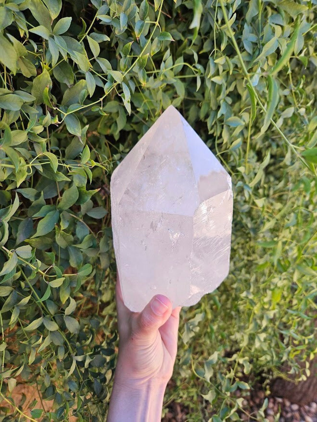Wow Stunning Large Clear Quartz Point / Polished and Raw Clear Quartz ...