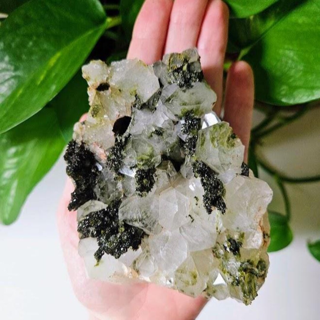 Quality Forest Quartz Cluster: Turkish Epidote and Quartz Crystal - Etsy