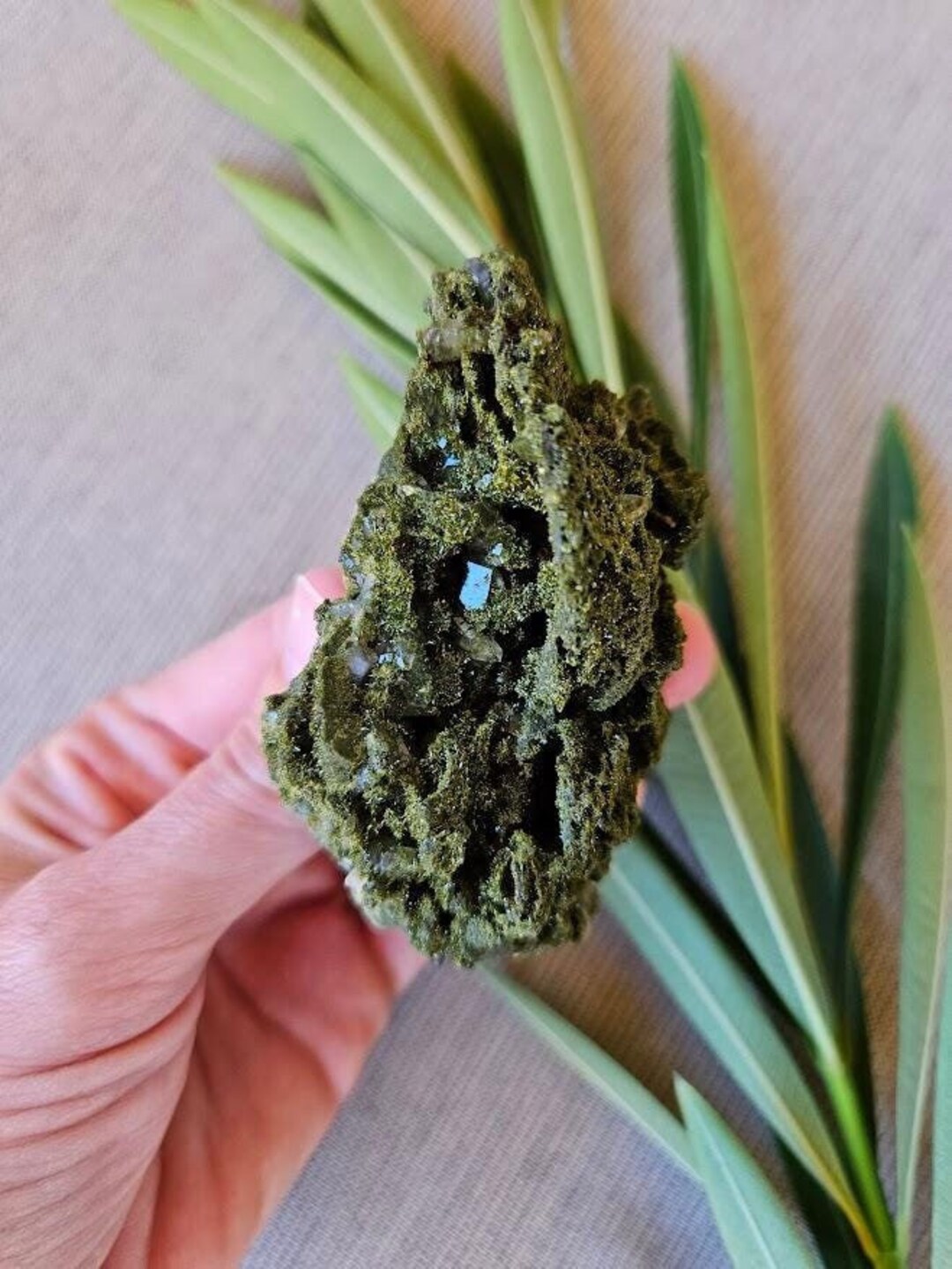 Rare Find! Stunning Forest Quartz Crystal / Raw Epidote and Clear ...