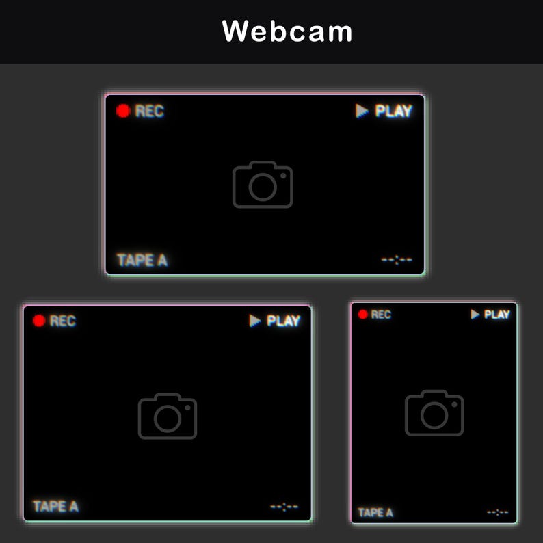 Animated Twitch Overlay Package Retro TV VHS, Dark Stream Glitch OBS ...