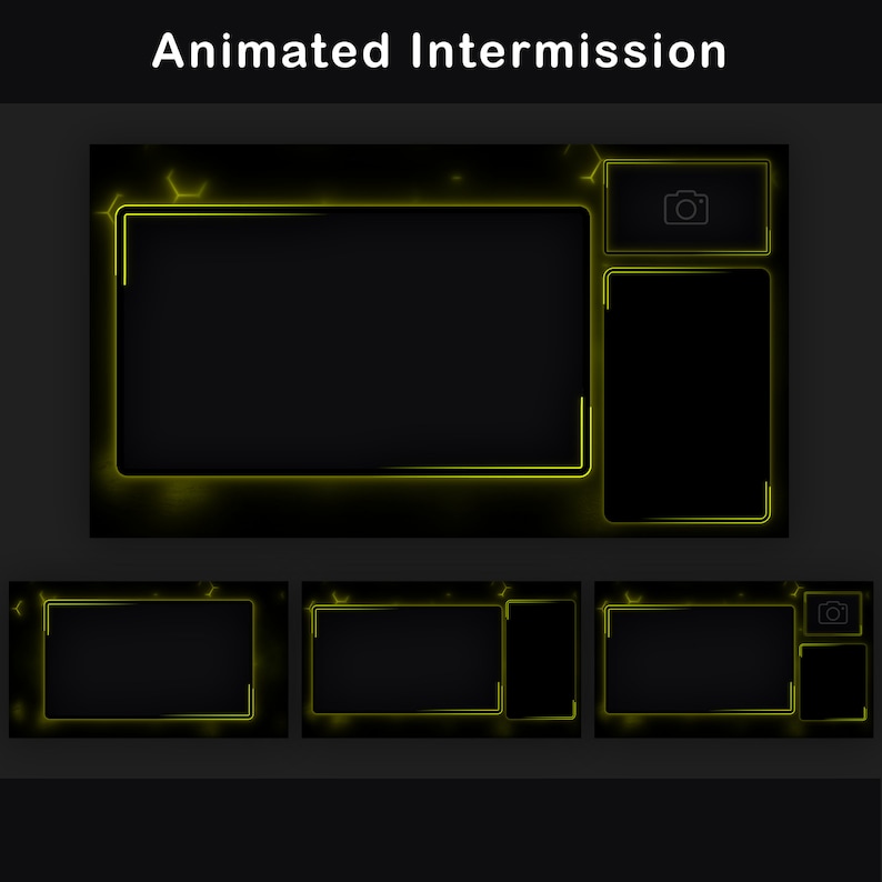 Animated Stream Overlay Yellow Package Minimal Dark Twitch Overlay ...