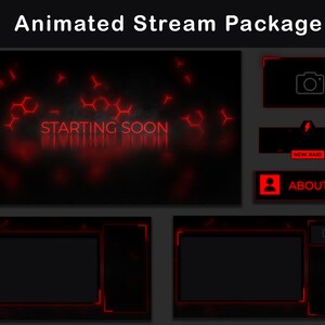 Black & White Twitch Overlay Package Minimal Animated Stream Package ...