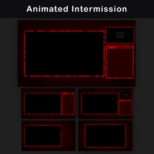 Animated Red Twitch Overlay, Stream Package | Animated Alerts, Screens ...