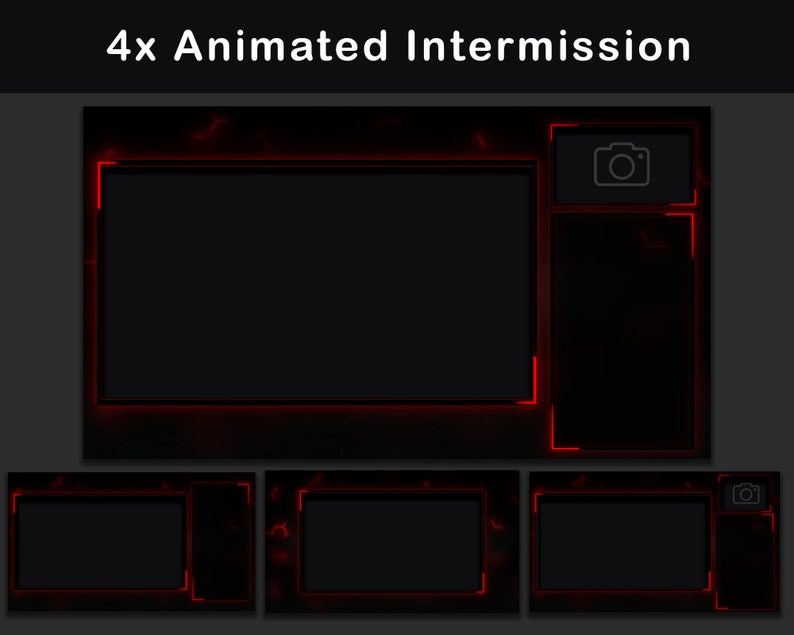 Black & Red Twitch Overlay Package | Minimal Animated Stream Package | Alerts, Screens, Panels ...