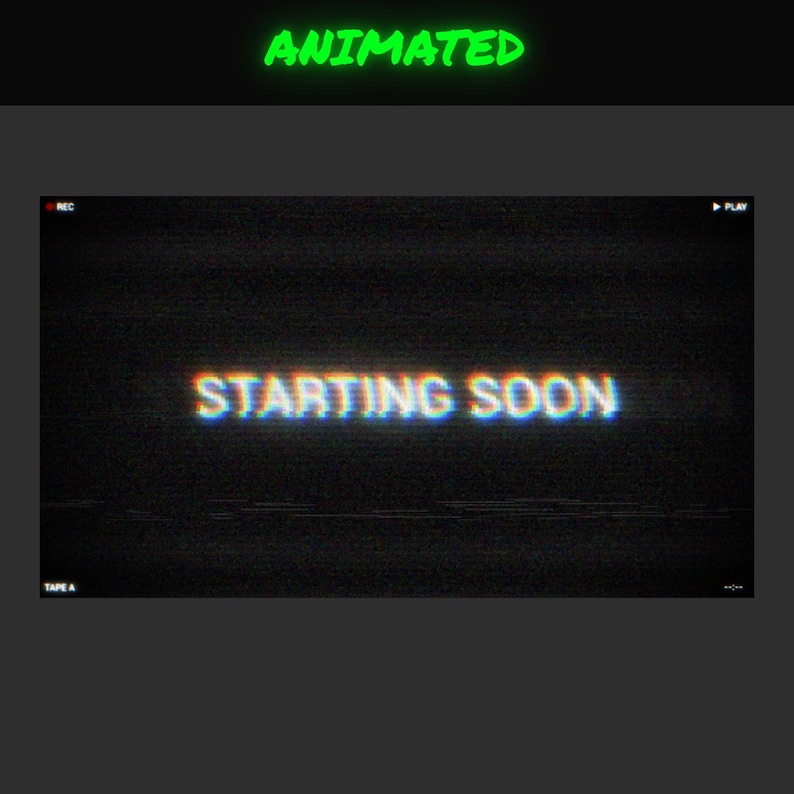 Animated Background Stream Starting Soon, Retro VHS Screen, Dark ...