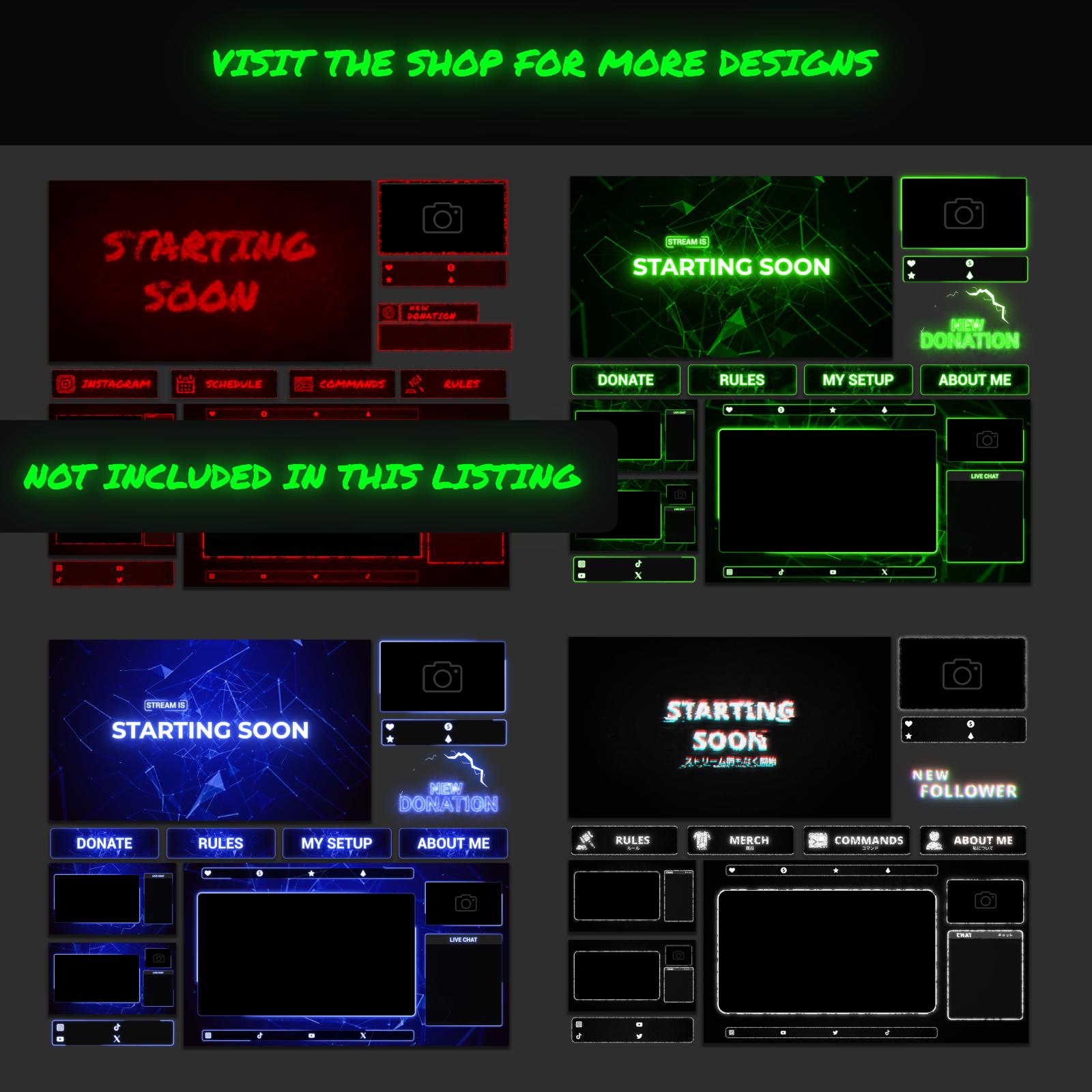 Animated Neon Green Webcam Overlays | Twitch Webcam Borders, Webcam ...