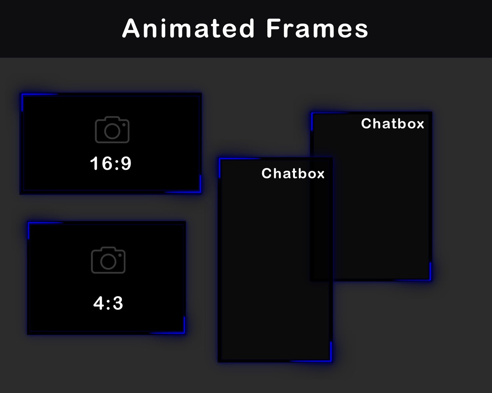 Twitch Overlay Package Dark Blue | Minimal Animated Stream Package ...
