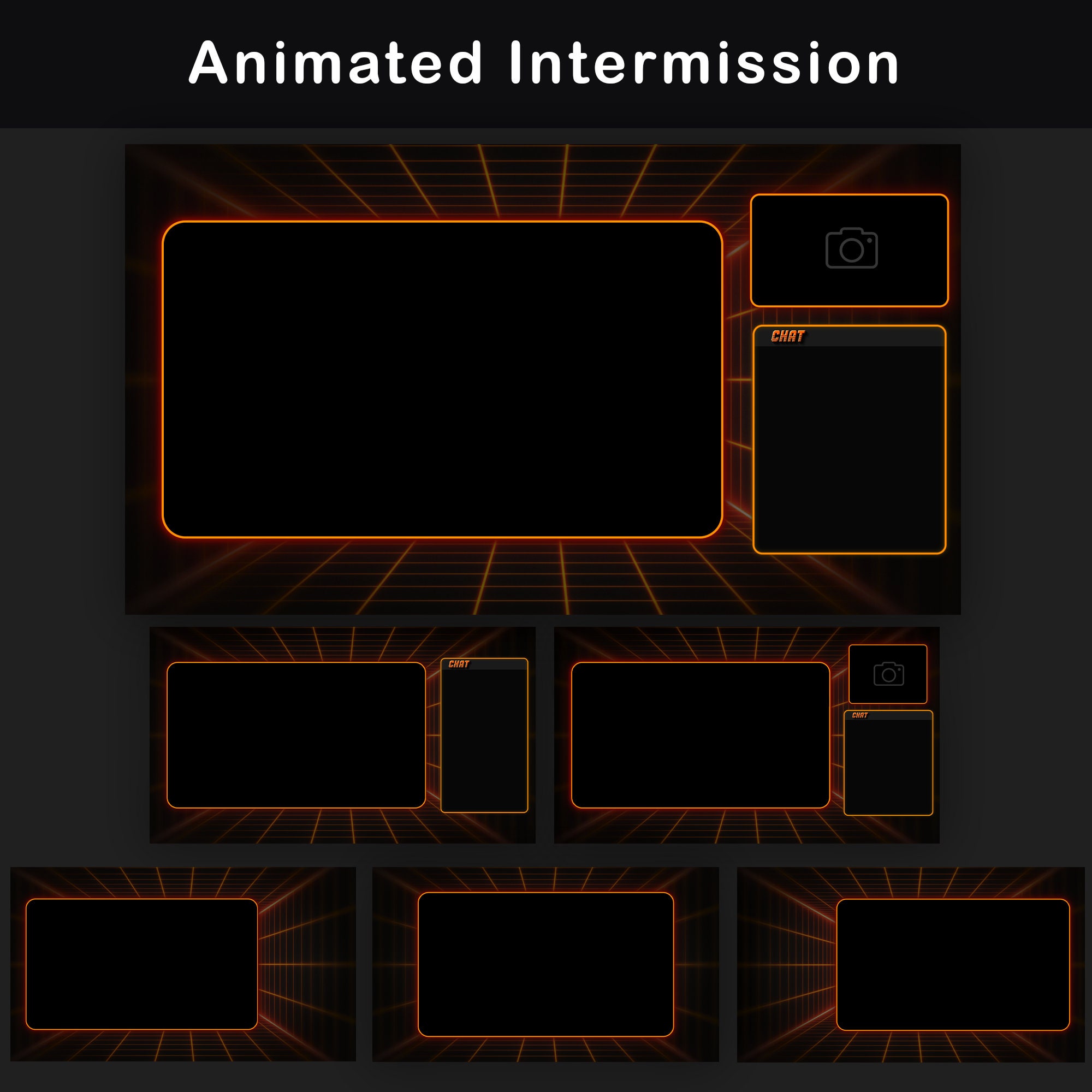 Animated Retro Twitch Overlays Pack Orange Stream Package Alerts ...
