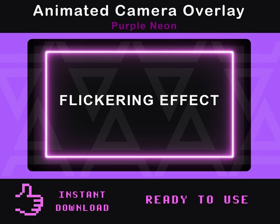 Twitch Animated Camera Overlay Purple Neon Webcam Border | Etsy