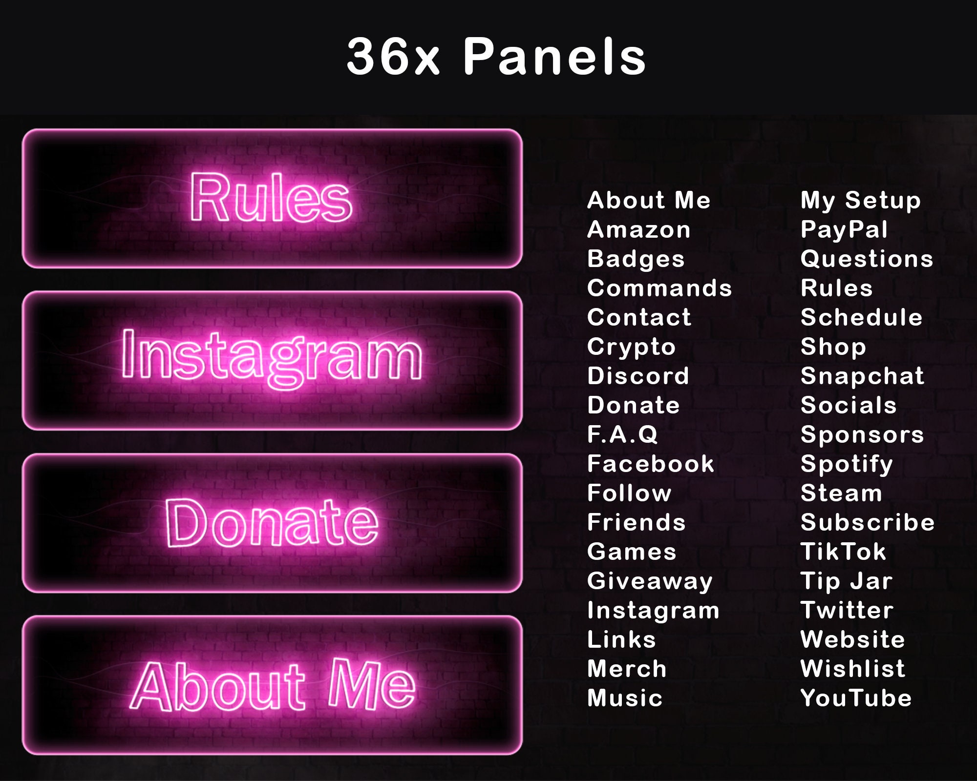 Twitch Overlay Package Animated Pink Neon Stream Overlay - Etsy UK