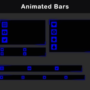 Twitch Overlay Package Dark Blue | Minimal Animated Stream Package ...