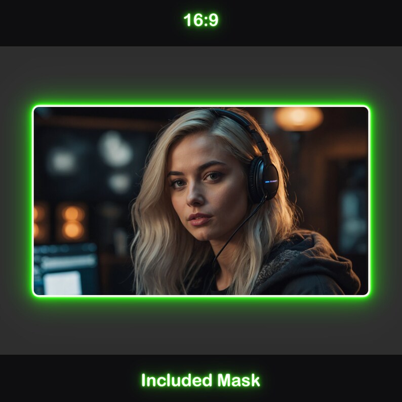 Animated Webcam Overlays in Neon Green With Flicker Effect Twitch ...