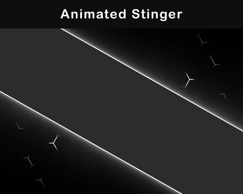 Black And White Twitch Overlay Package Minimal Animated Stream Etsy