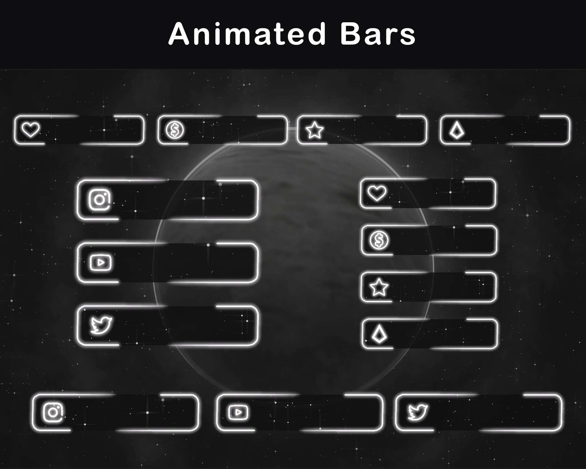 Dark Twitch Overlay Animated Stream Package Animated Alerts Twitch ...