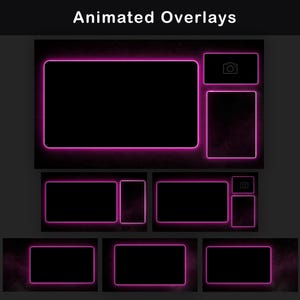 Animated Neon Twitch Overlay Package, Pink Stream OBS Overlay Pack ...