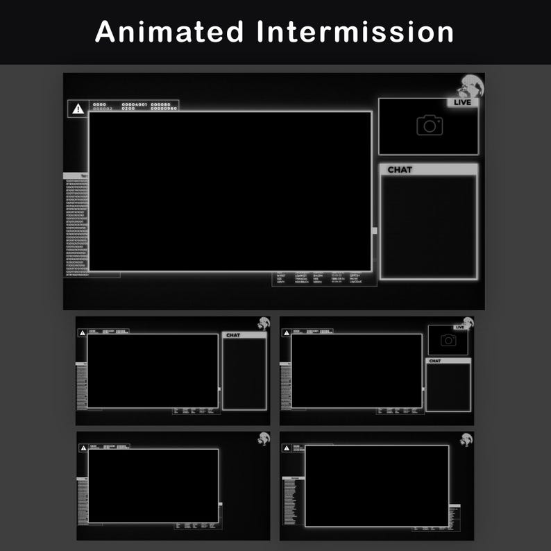 Animated Twitch Overlays Package Dark Retro 80's Design, Vintage Black ...
