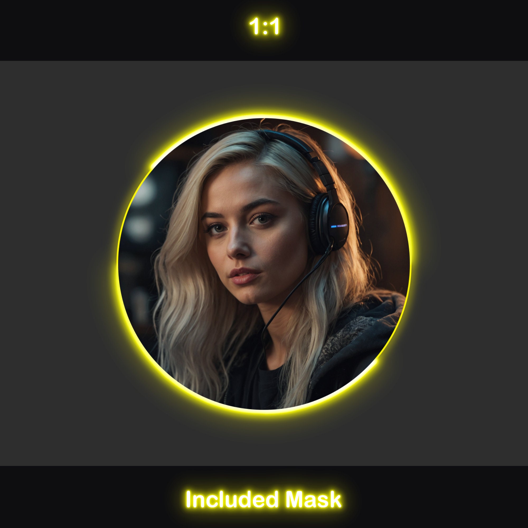 Animated Neon Yellow Webcam Overlays | Twitch Webcam Borders, Webcam ...