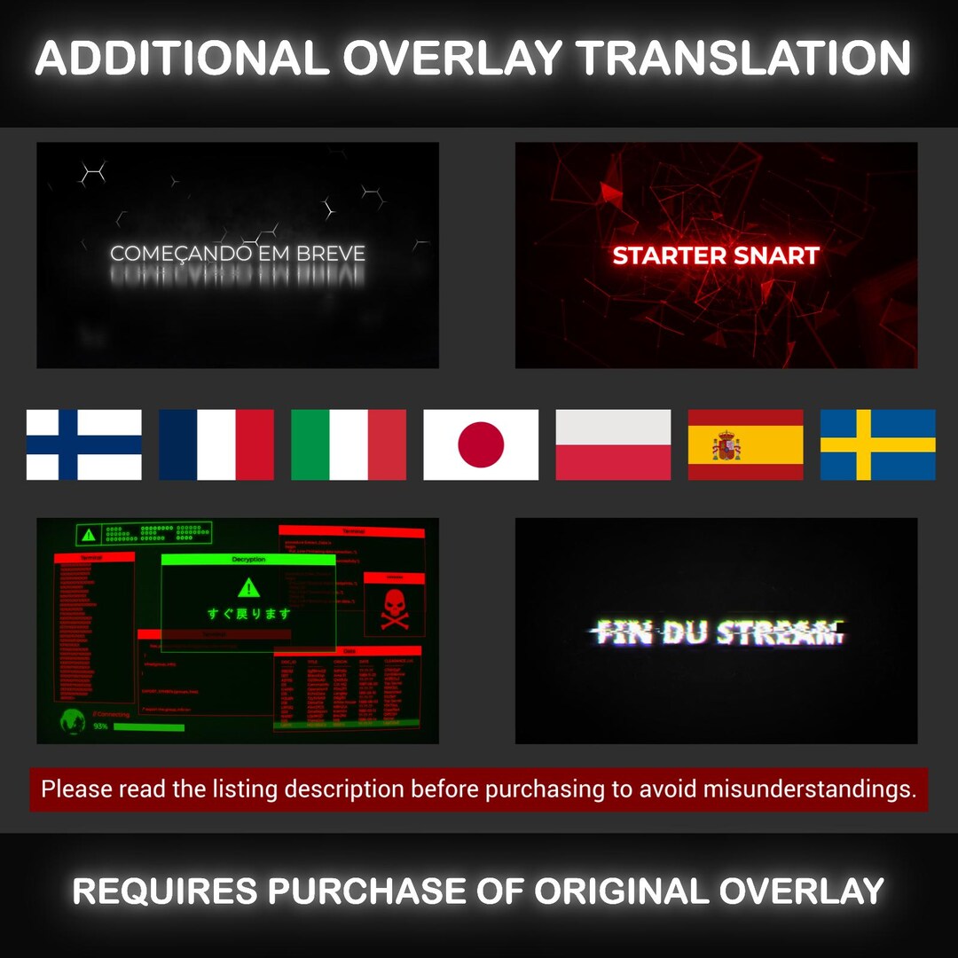 Additional Stream Overlay Translation – Requires Purchase of Original ...