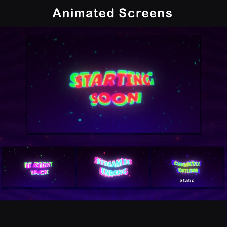 90s Retro Animated Twitch Overlay Package: Stream Overlays, Alerts ...