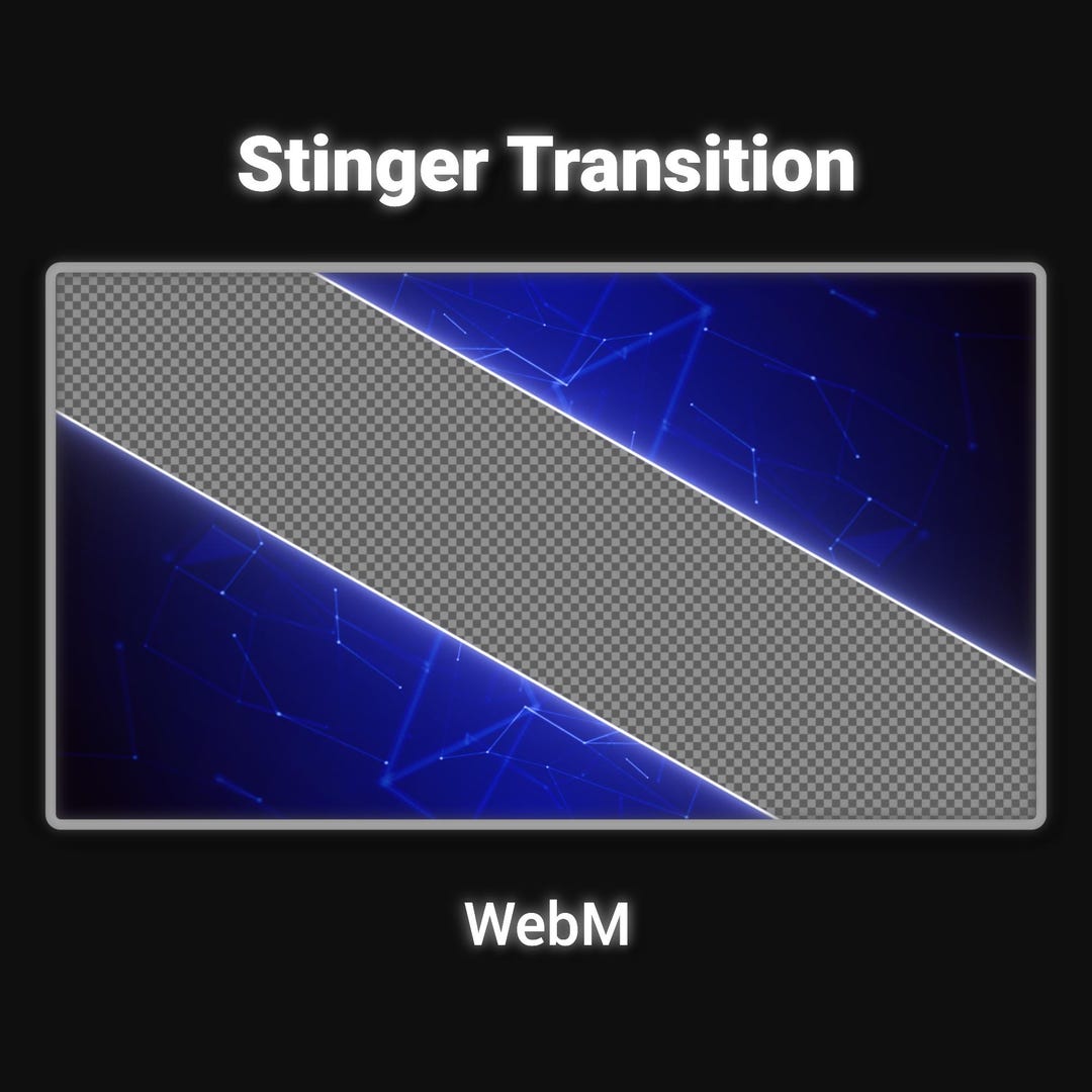 Blue Neon Twitch Stinger Transition | Animated Stream Transition for ...