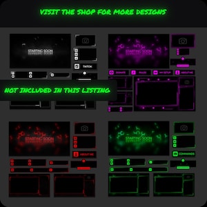 Animated Twitch Overlay Package, Minimalist Stream OBS Overlay for ...