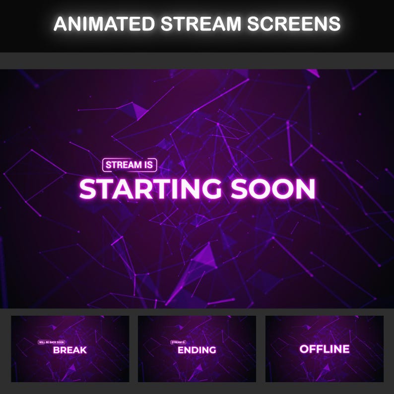 Animated Background Stream Starting Soon, Minimalist Twitch Overlay ...