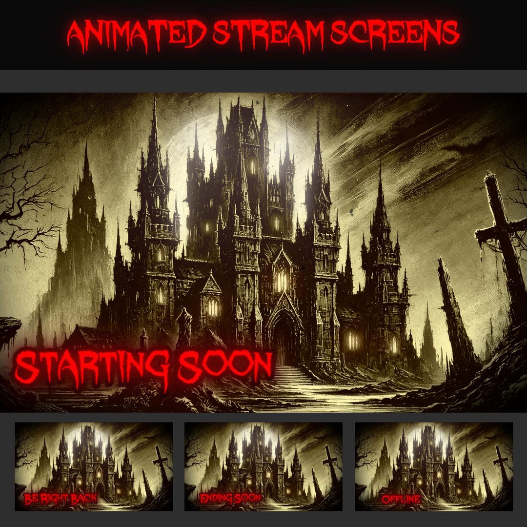 Animated Background Stream Starting Soon, Goth Twitch Overlay, Horror ...